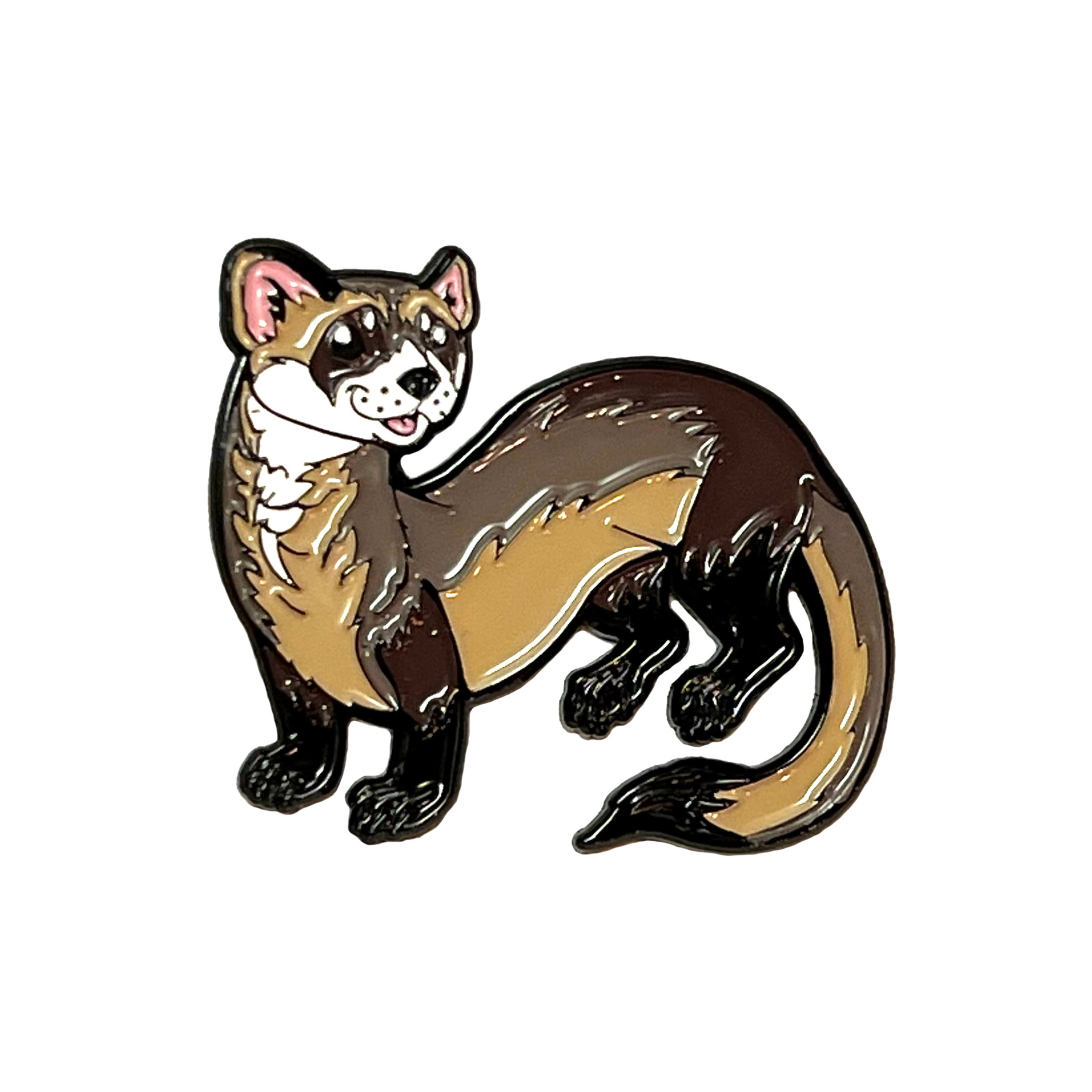 Black-Footed Ferret enamel pin | Peppermint Narwhal - Conservation ...