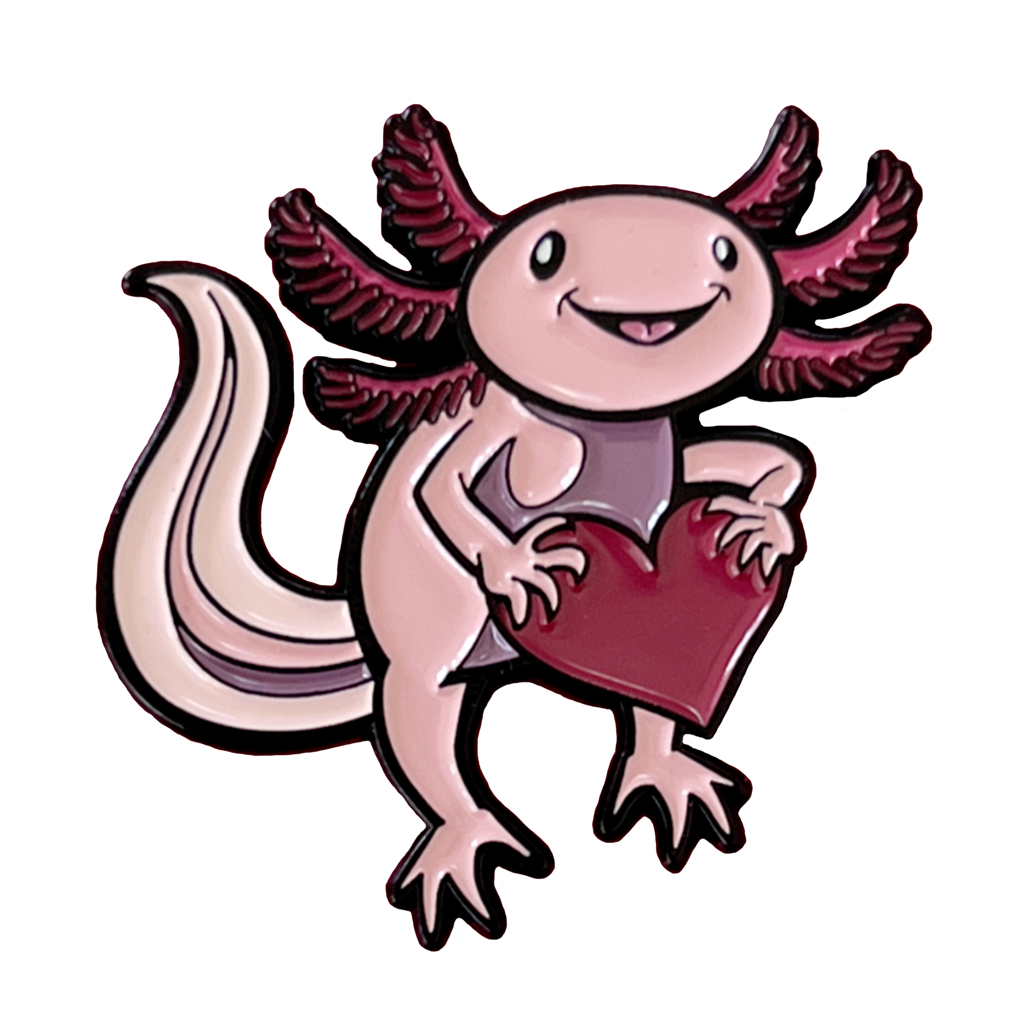 Love Axoltl enamel pin | Peppermint Narwhal - Conservation Through Creativity