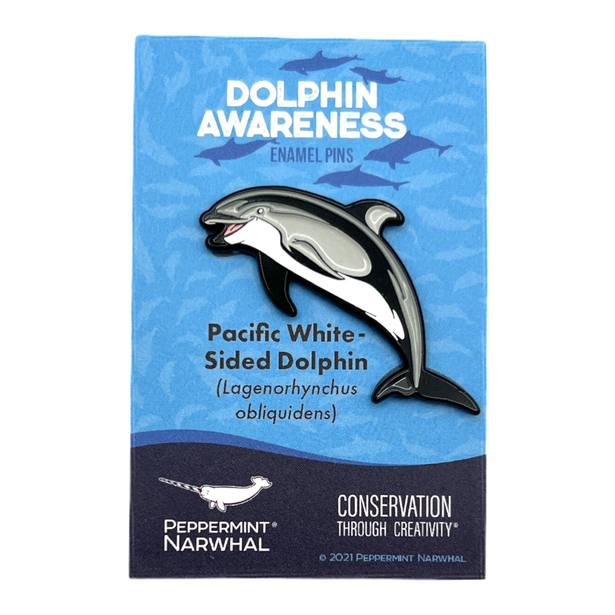 Pacific White-Sided Dolphin enamel pin | Peppermint Narwhal ...