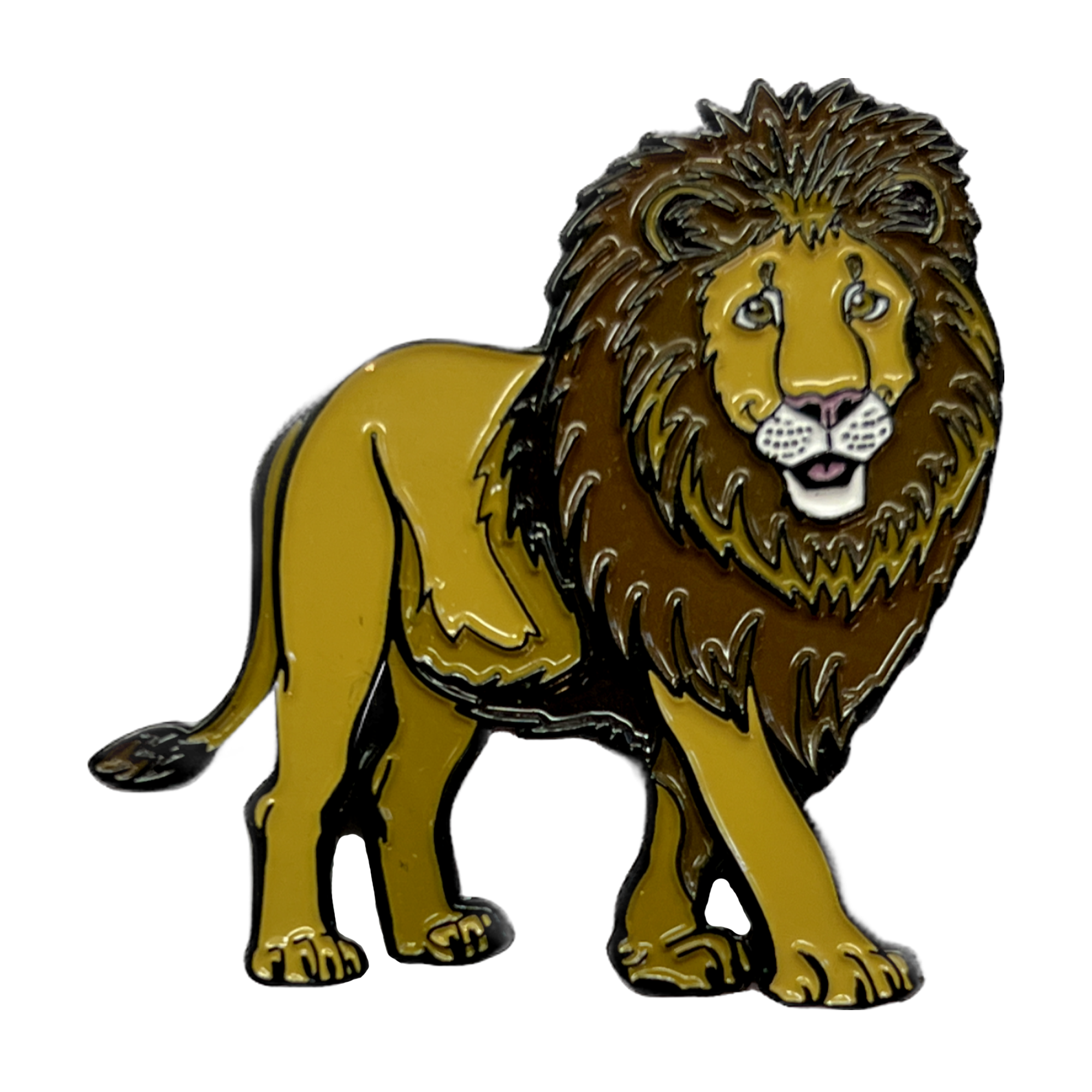 Lion enamel pin | Peppermint Narwhal - Conservation Through Creativity